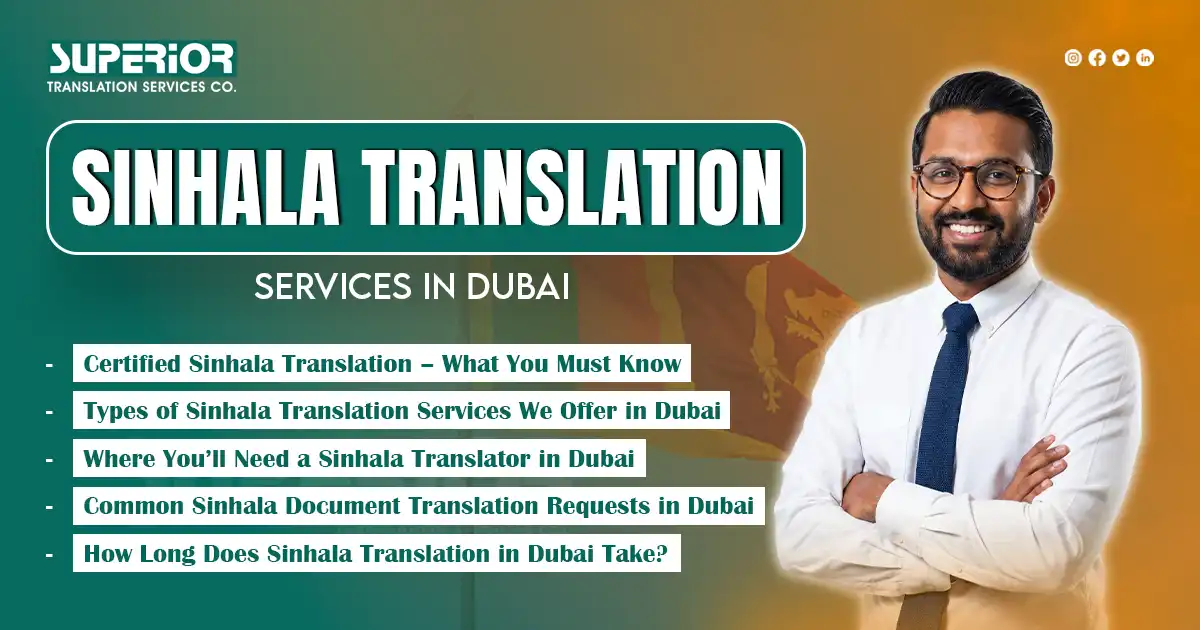 Certified Sinhala Translation Services in Dubai | 0502827098